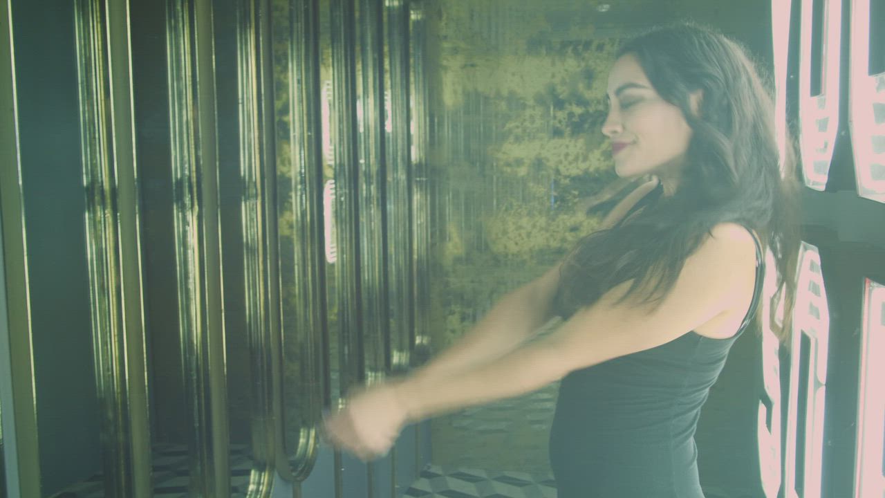 Club entrance with woman dancing - Free Stock Video