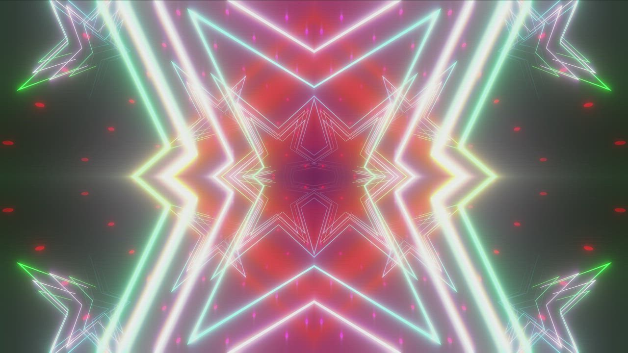 Polygons with neon colored lights peaks - Free Stock Video