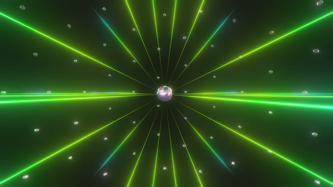 Mirrored sphere shooting rays of colored light - Free Stock Video