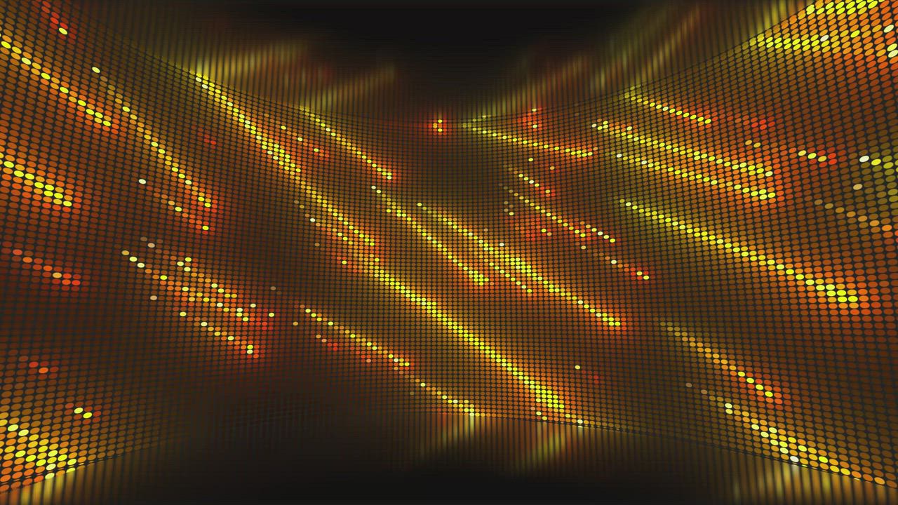 Curved screen showing a shower of yellow lights - Free Stock Video
