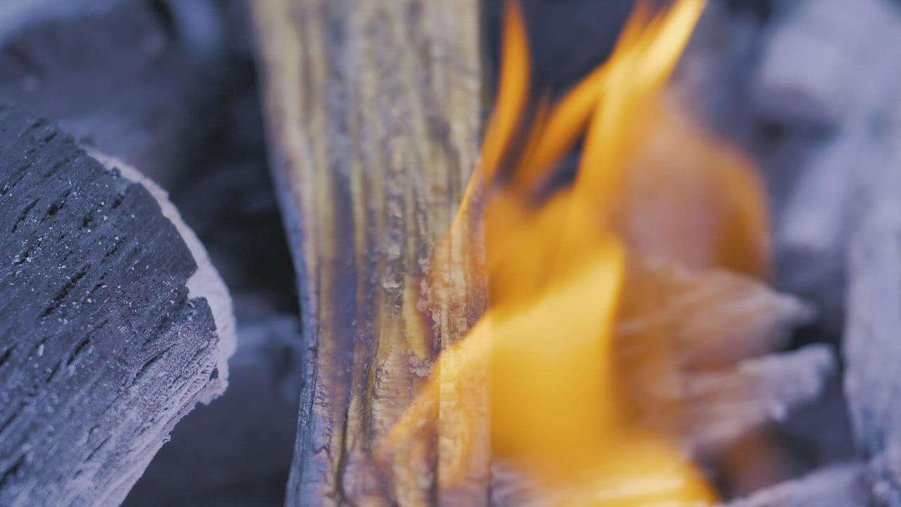 Wood being burned by fire - Free Stock Video