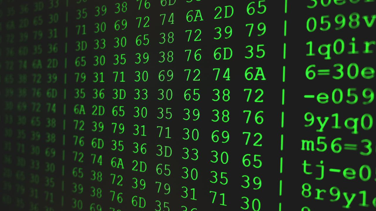 Numeric code on screen, close up - Free Stock Video