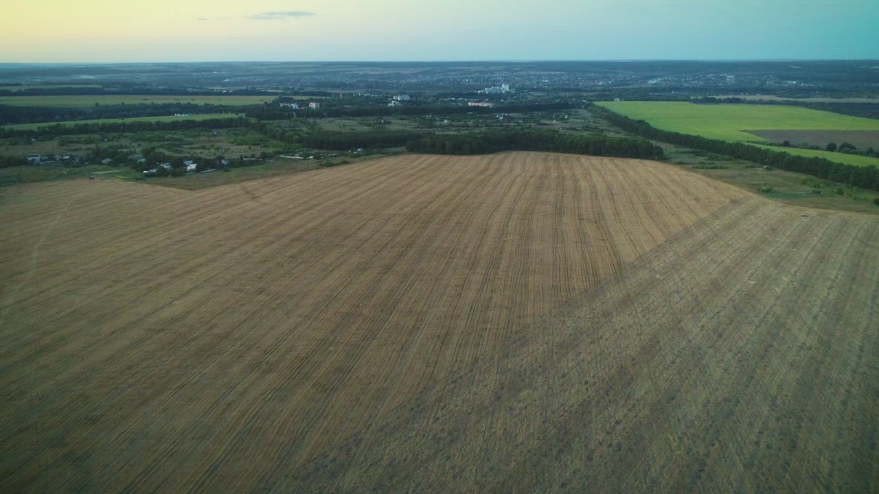 Dry agriculture fields from aerial shot - Free Stock Video