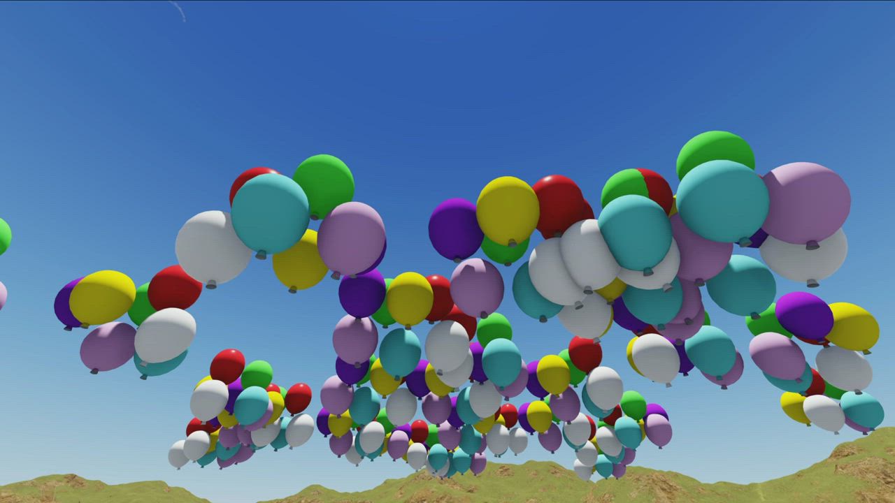 Flying balloons in the sky - Free Stock Video