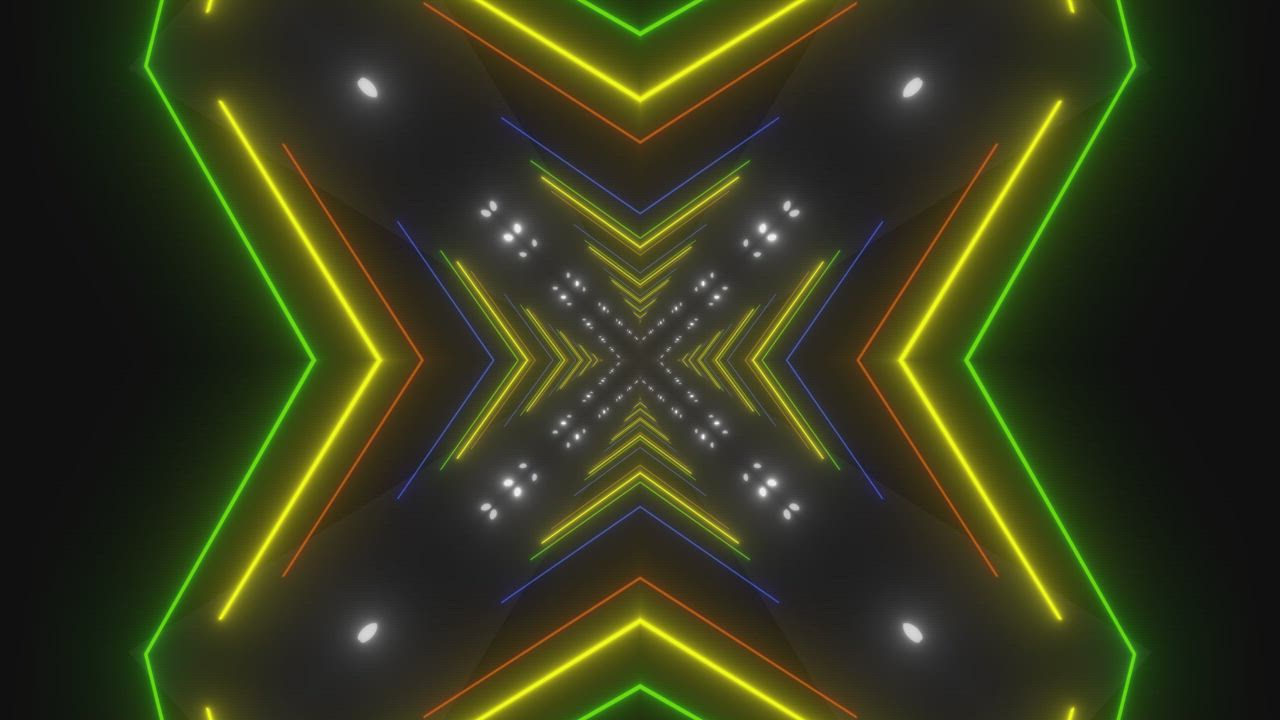 Tunnel with neon lights, Vj loop video - Free Stock Video