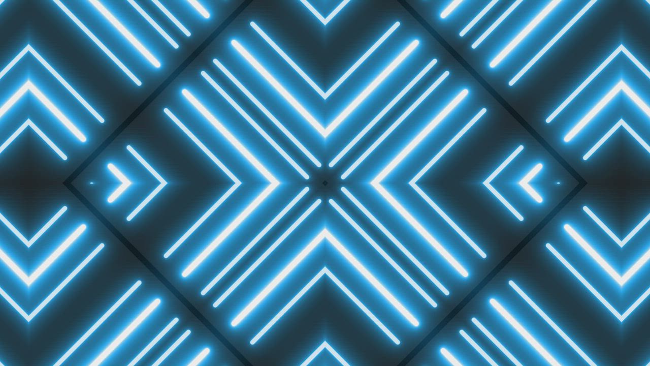 Blue neon lights flashing and moving - Free Stock Video