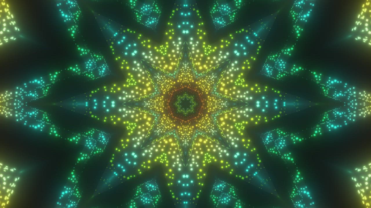 Neon colorful stars, 3D animation - Free Stock Video