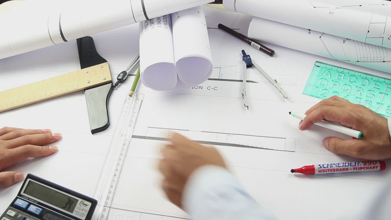 Blueprint mistake in an architecture project - Free Stock Video