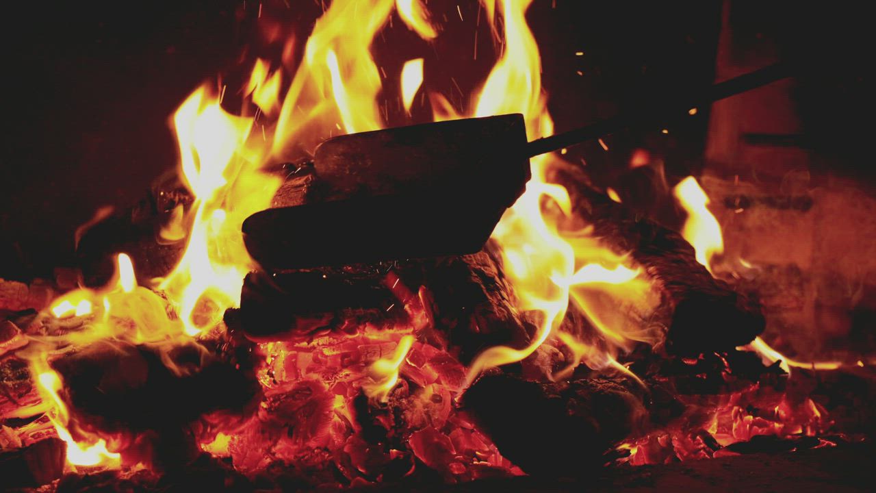 Flames of a burning fire - Free Stock Video