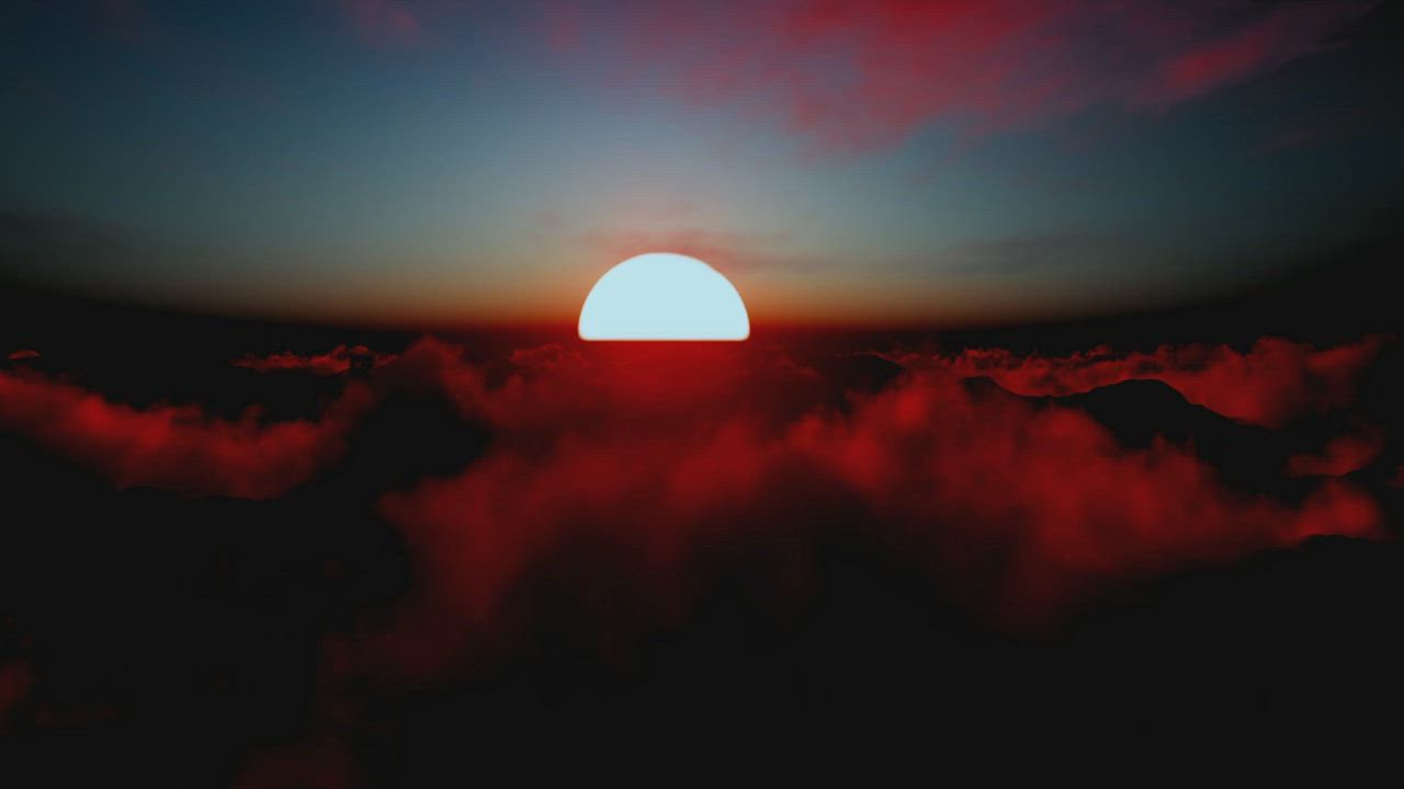 Stunning sun in the sunset over the clouds - Free Stock Video