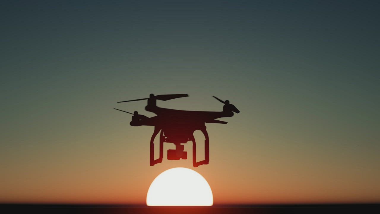 Drone recording a stunning sunset - Free Stock Video