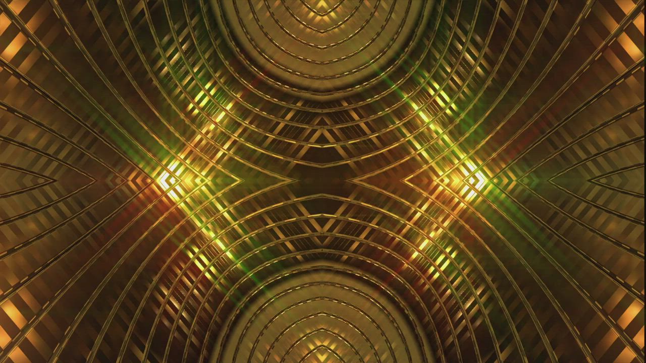 Golden surface with lines and lights spinning - Free Stock Video