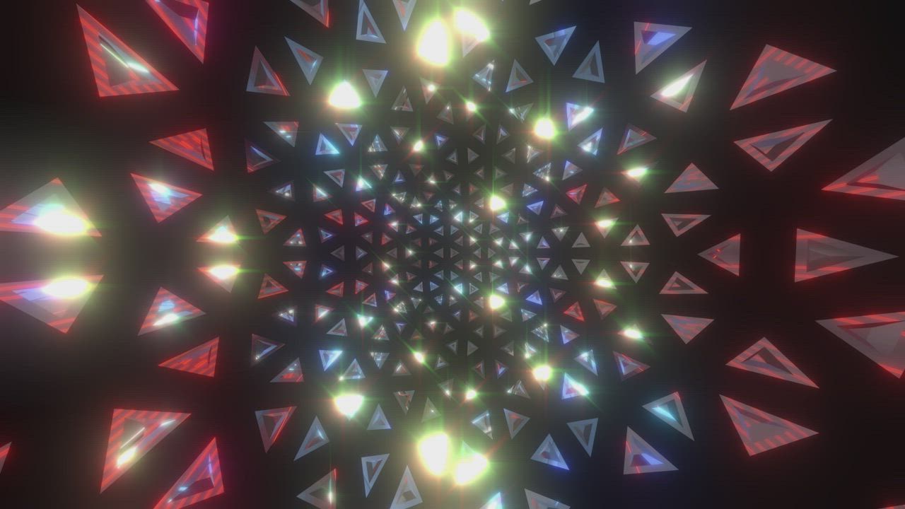 Triangular mirrors surface rotating and flashing - Free Stock Video