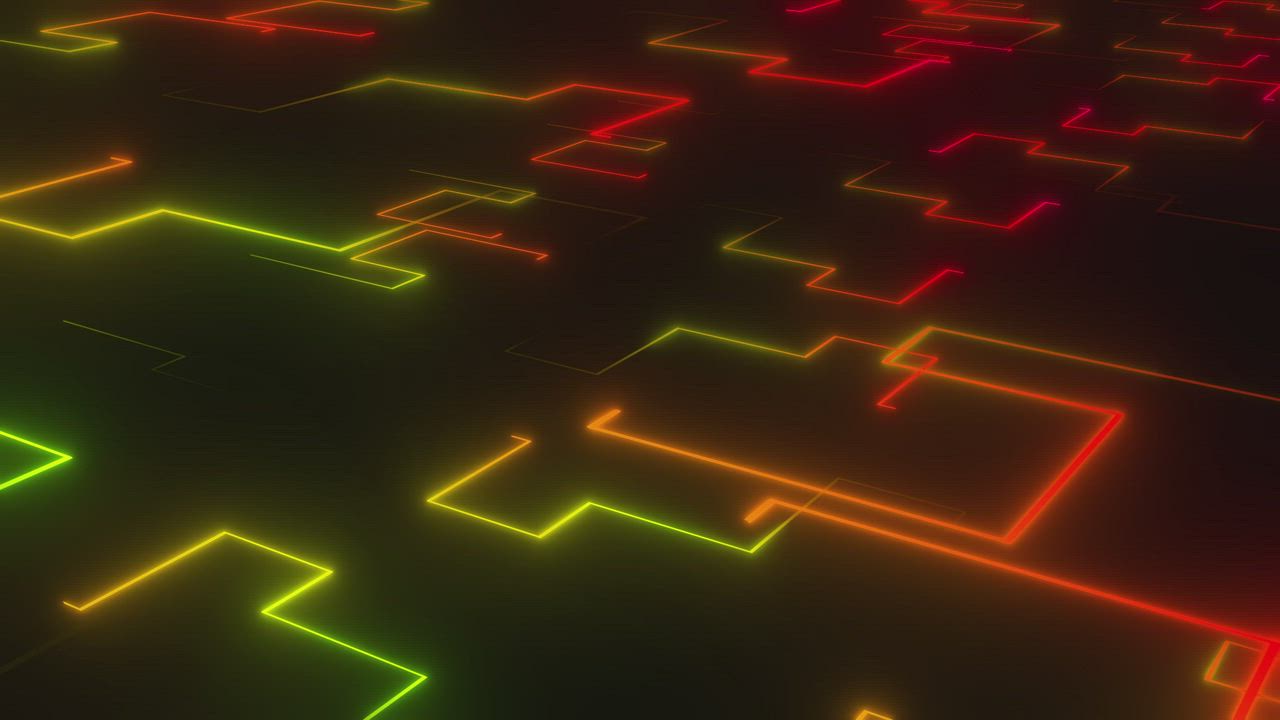 Platforms of colored light lines moving - Free Stock Video