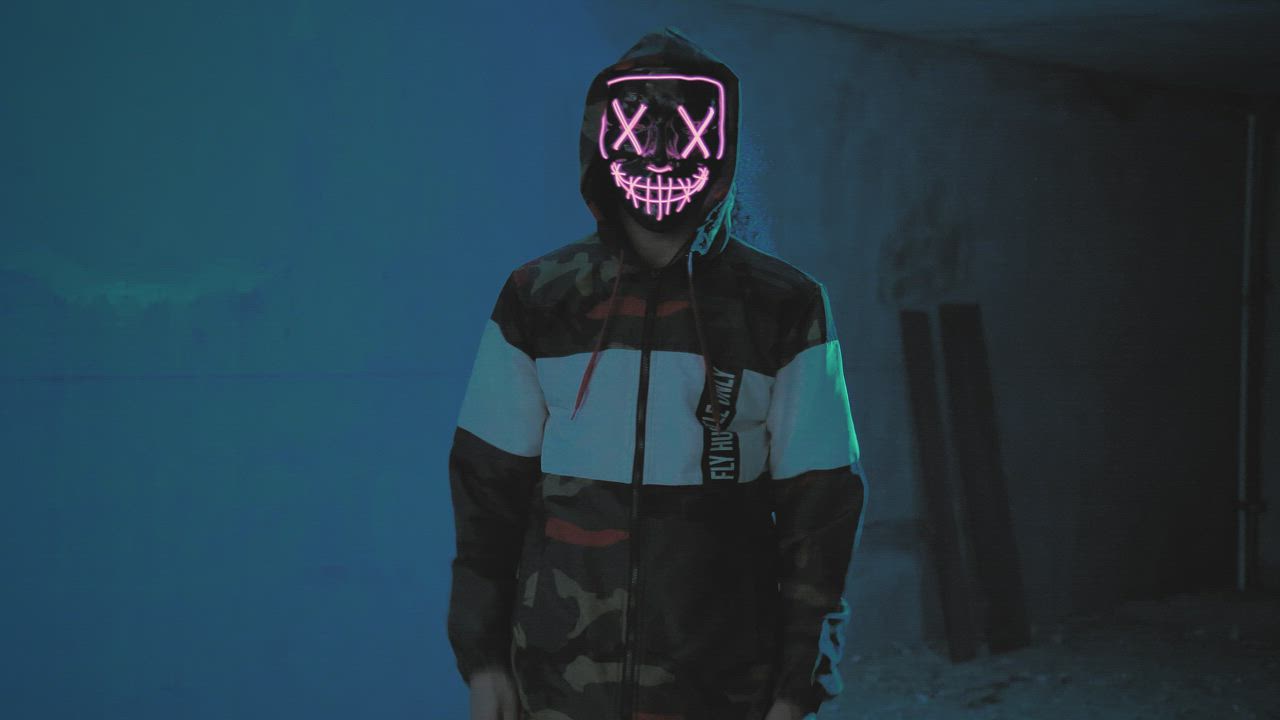 Dancers practicing a choreography with mask - Free Stock Video