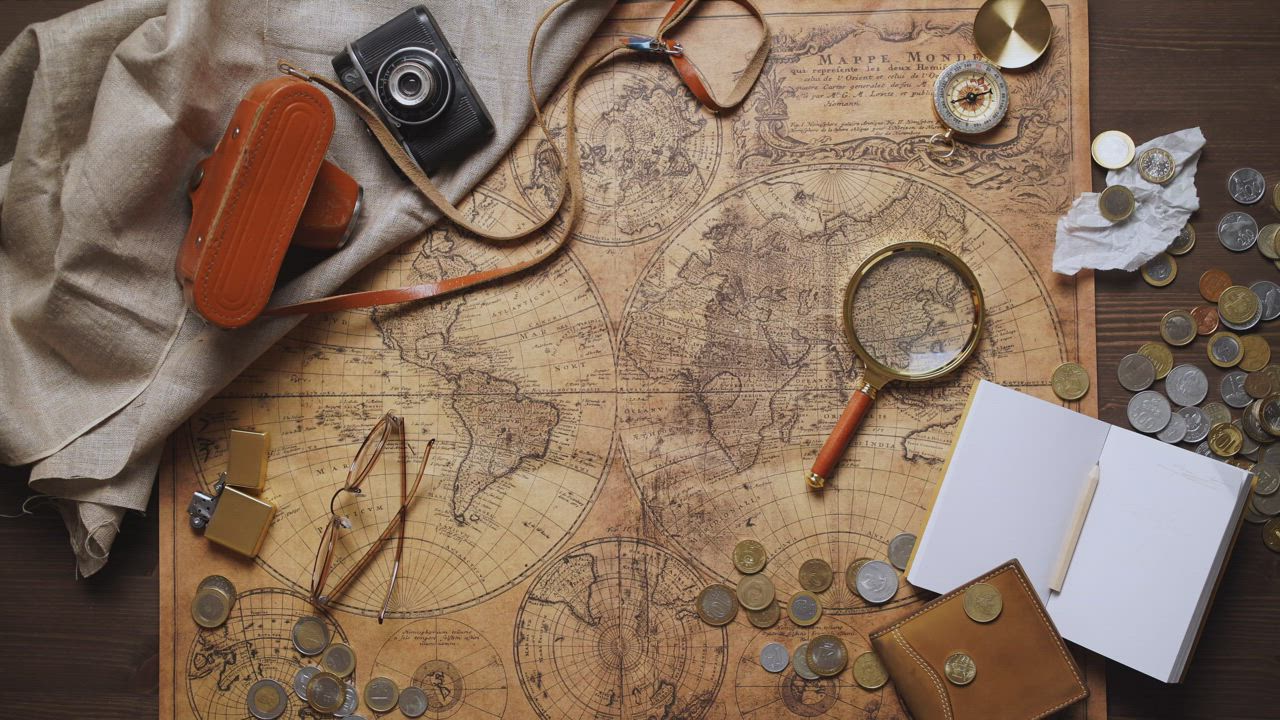 Wanderlust planning a trip - Free Stock Video