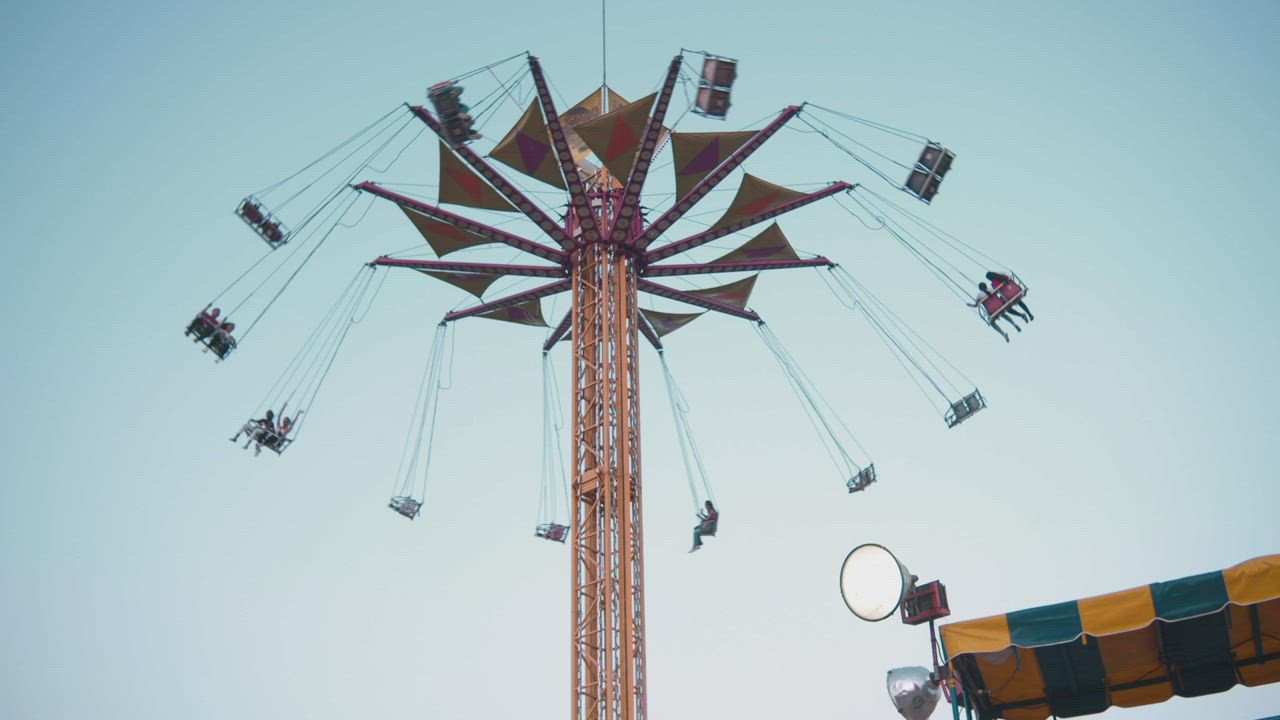 Swing tower ride - Free Stock Video