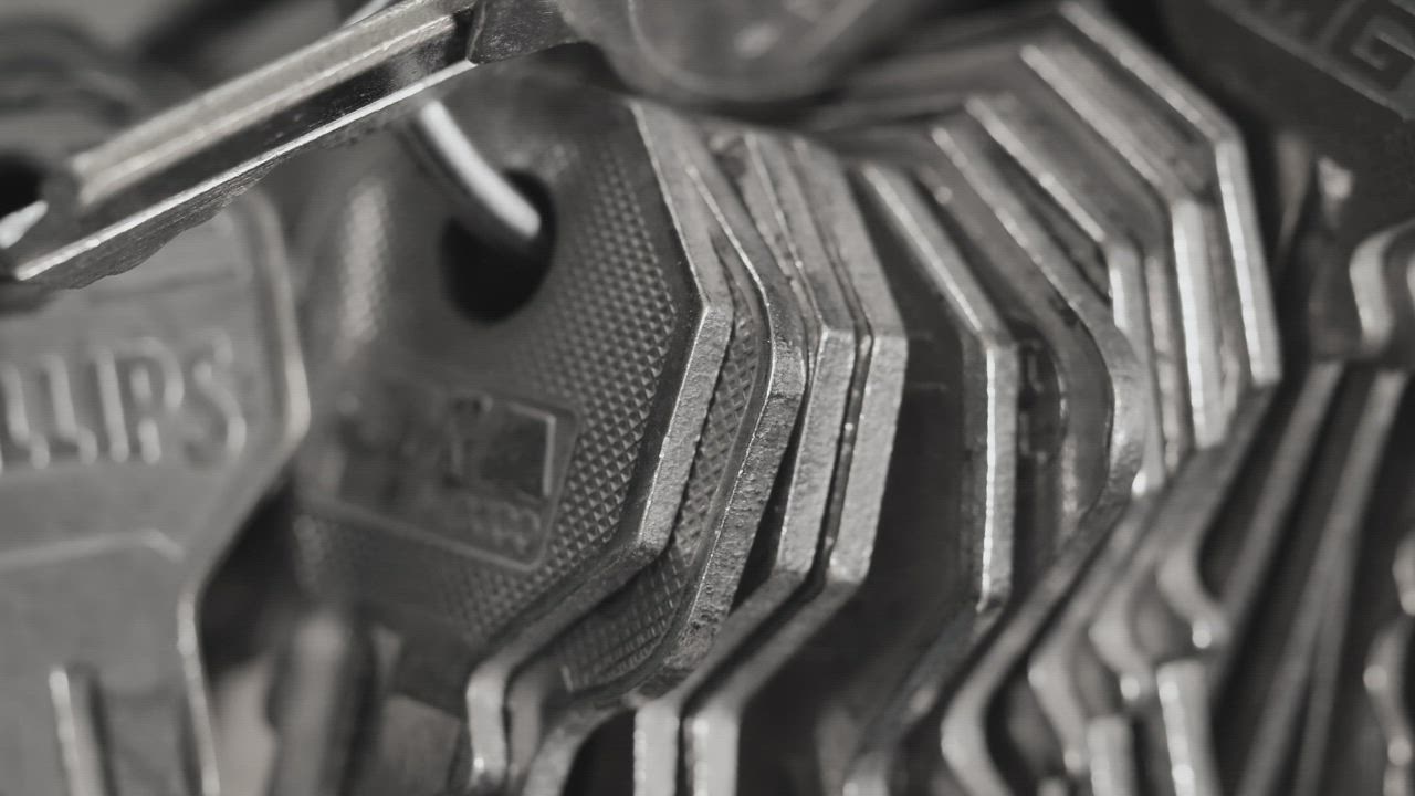 Many metal keys on rings - Free Stock Video