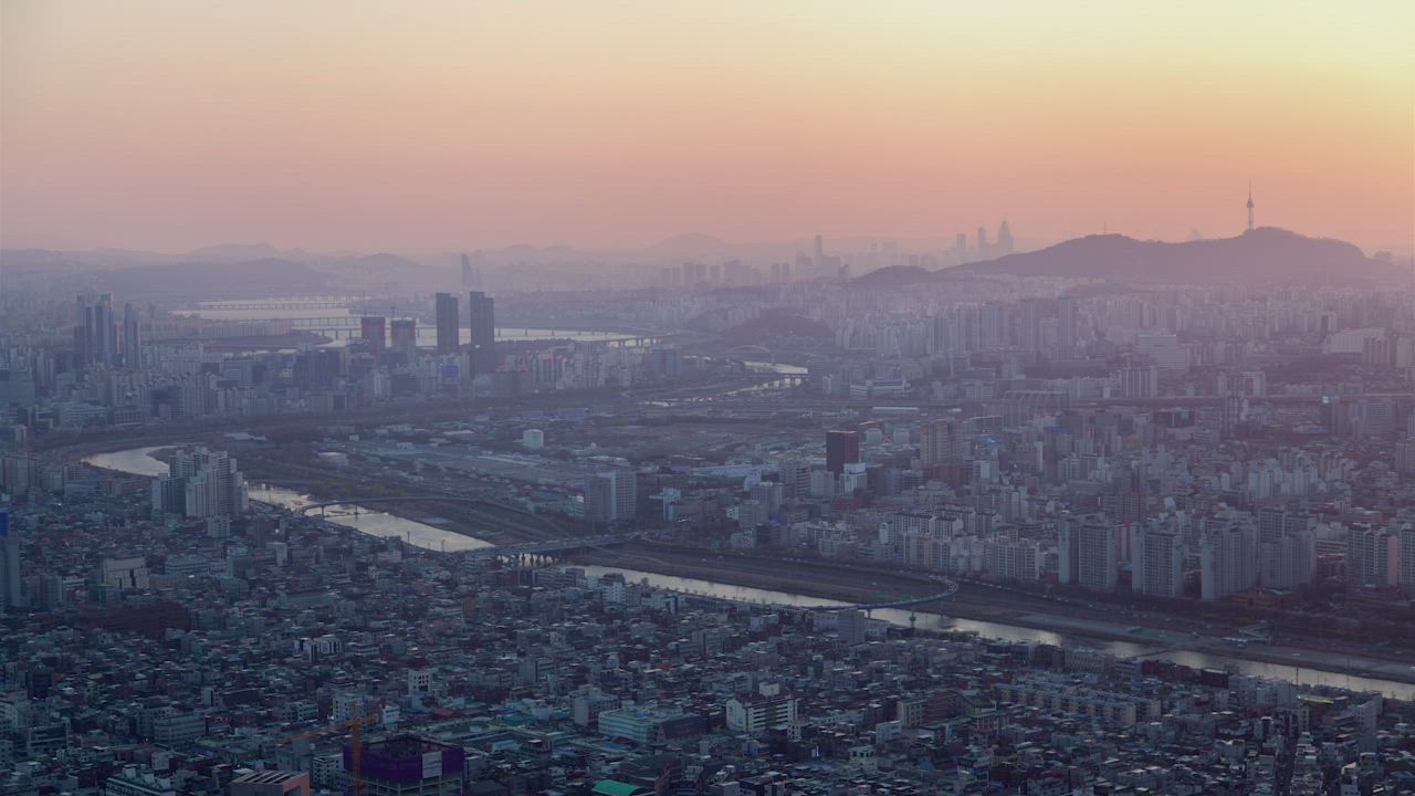 Overview from the top of Seoul city - Free Stock Video