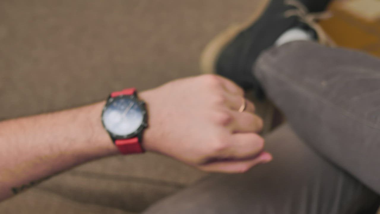 Hand of a man looking at his smart watch - Free Stock Video