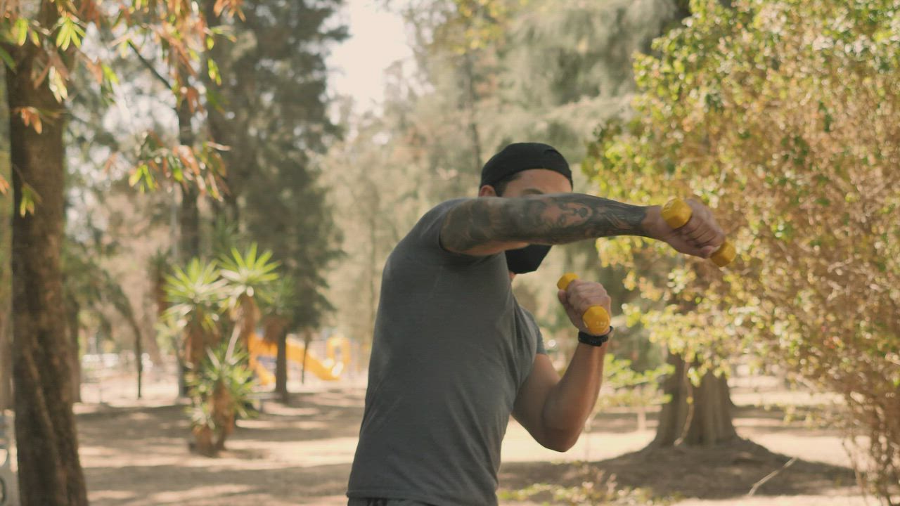 Boxer training outdoors - Free Stock Video