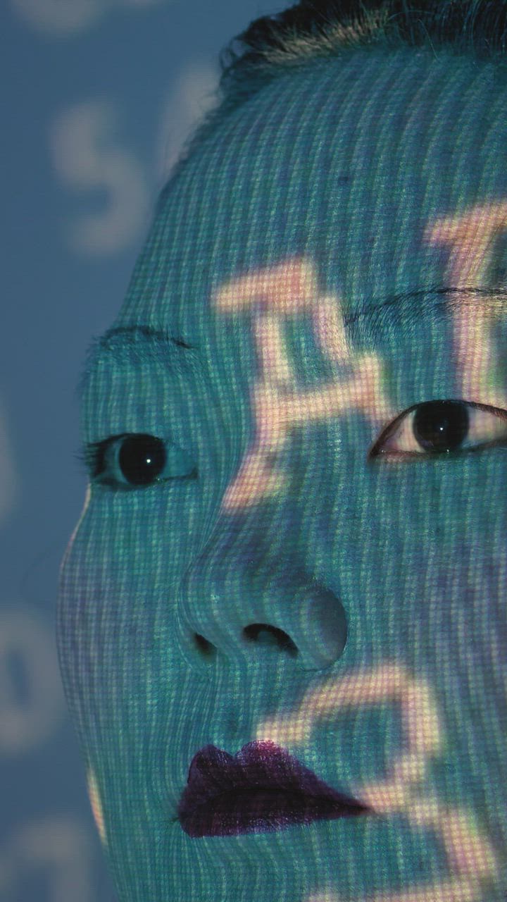 Close portrait of a cyborg starting engine - Free Stock Video