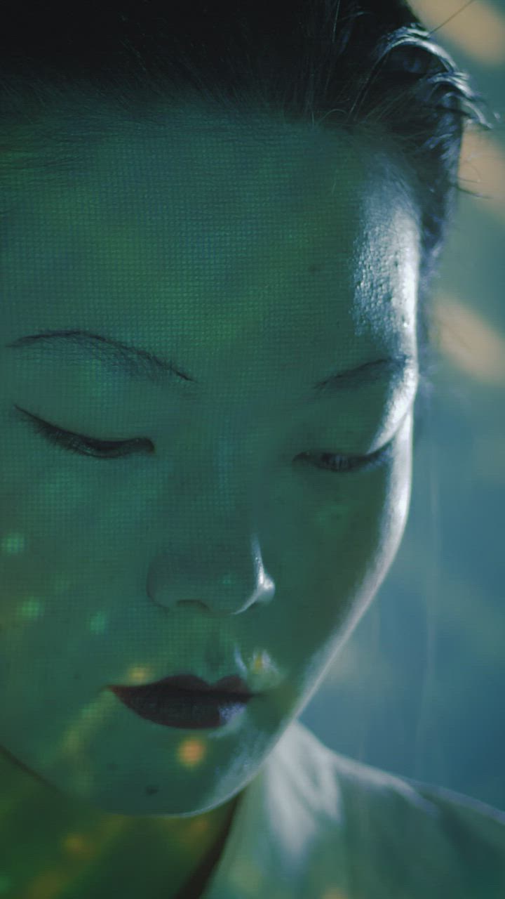 Portrait of an asian female cyborg - Free Stock Video