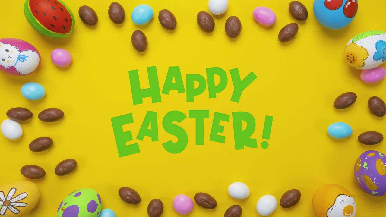 Happy Easter title - Free Stock Video