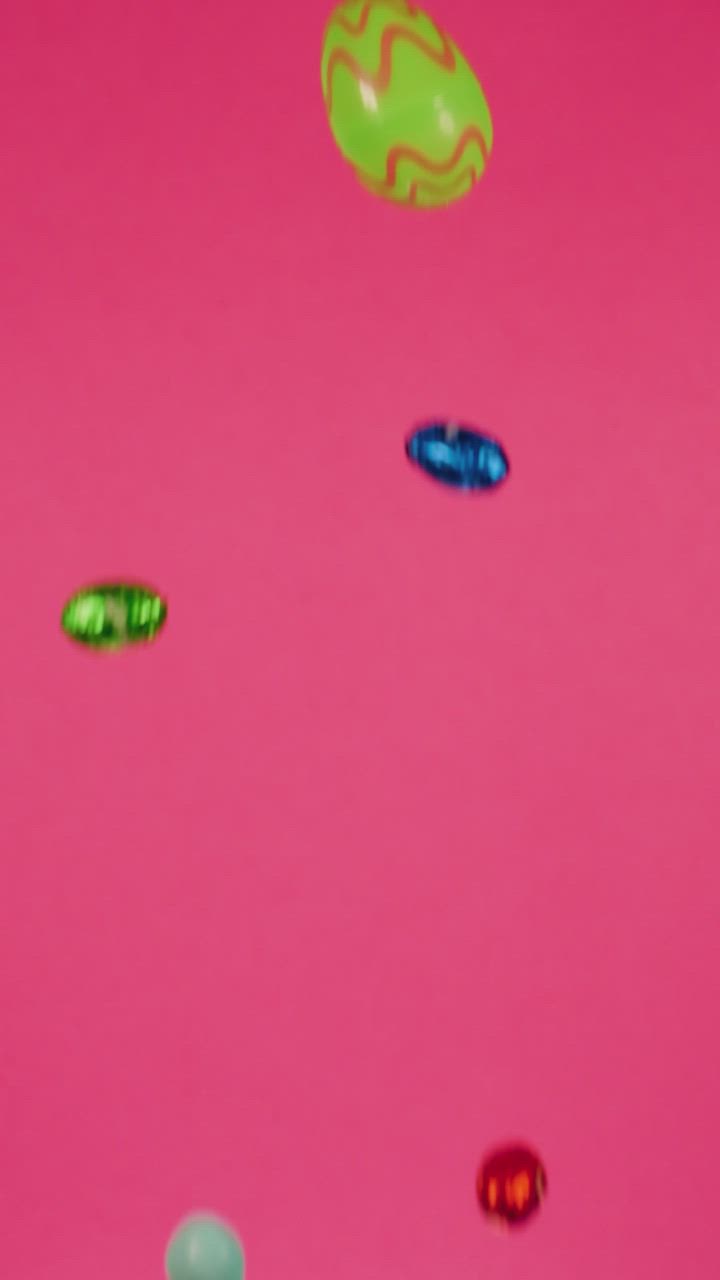 Easter eggs falling - Free Stock Video