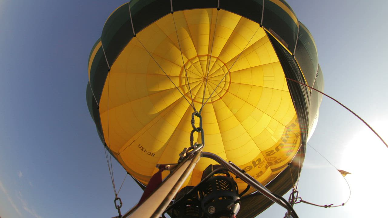 Bottom view of a hot air balloon - Free Stock Video
