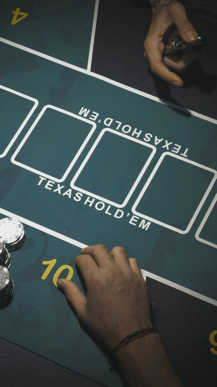 Dealer dealing cards on a game table for poker - Free Stock Video