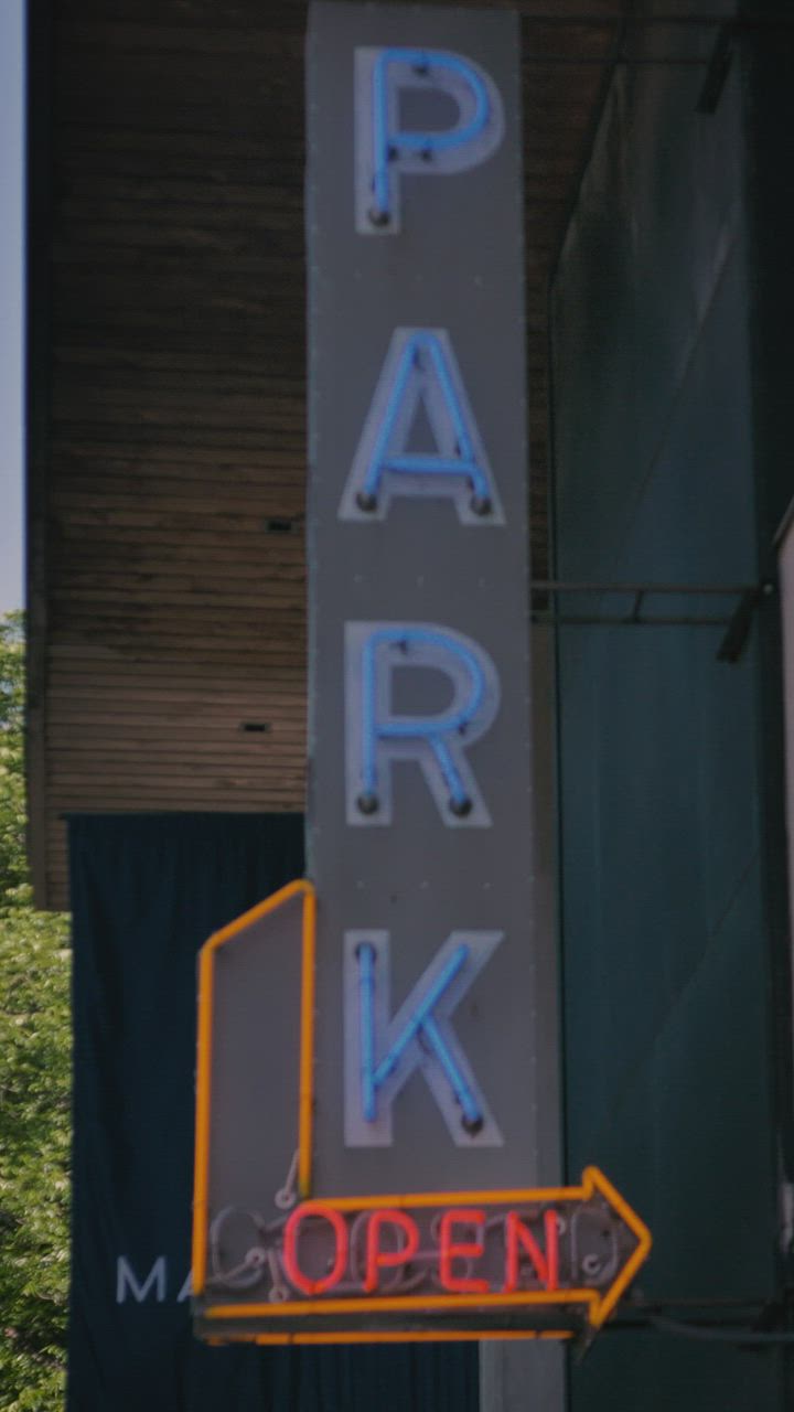 Neon Open Park Sign - Free Stock Video