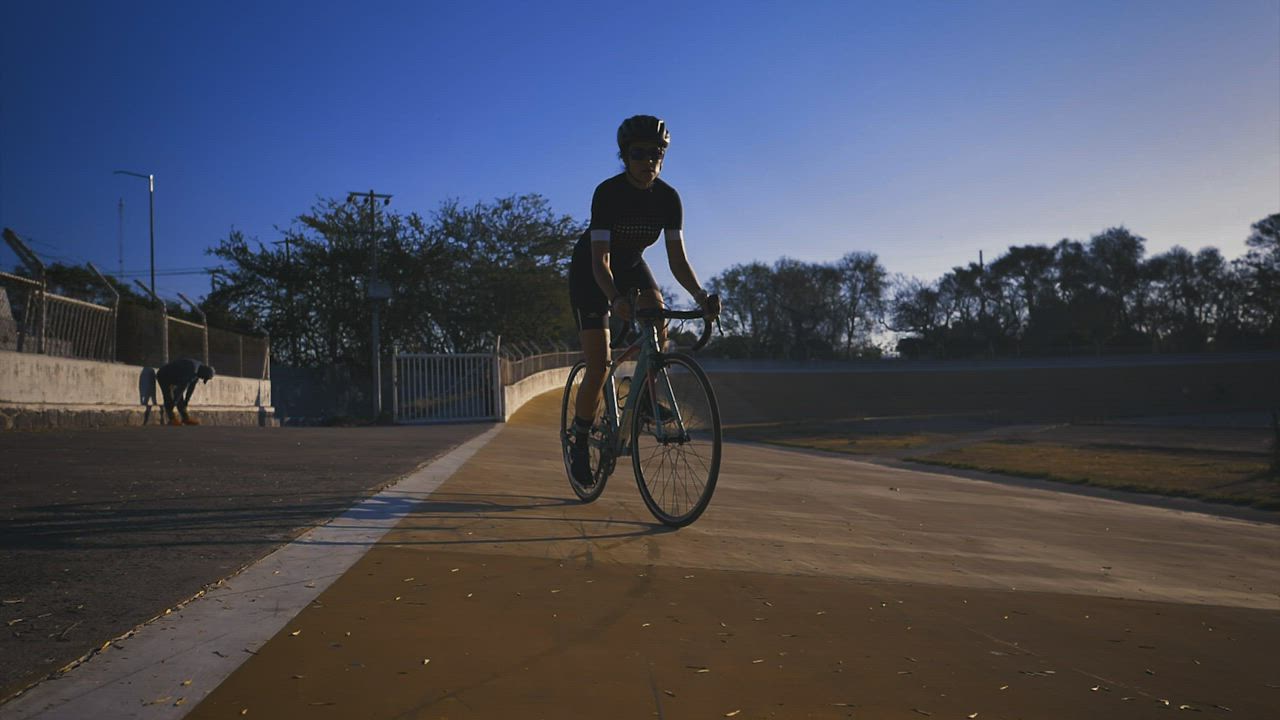 Cycling track and cyclists outside - Free Stock Video