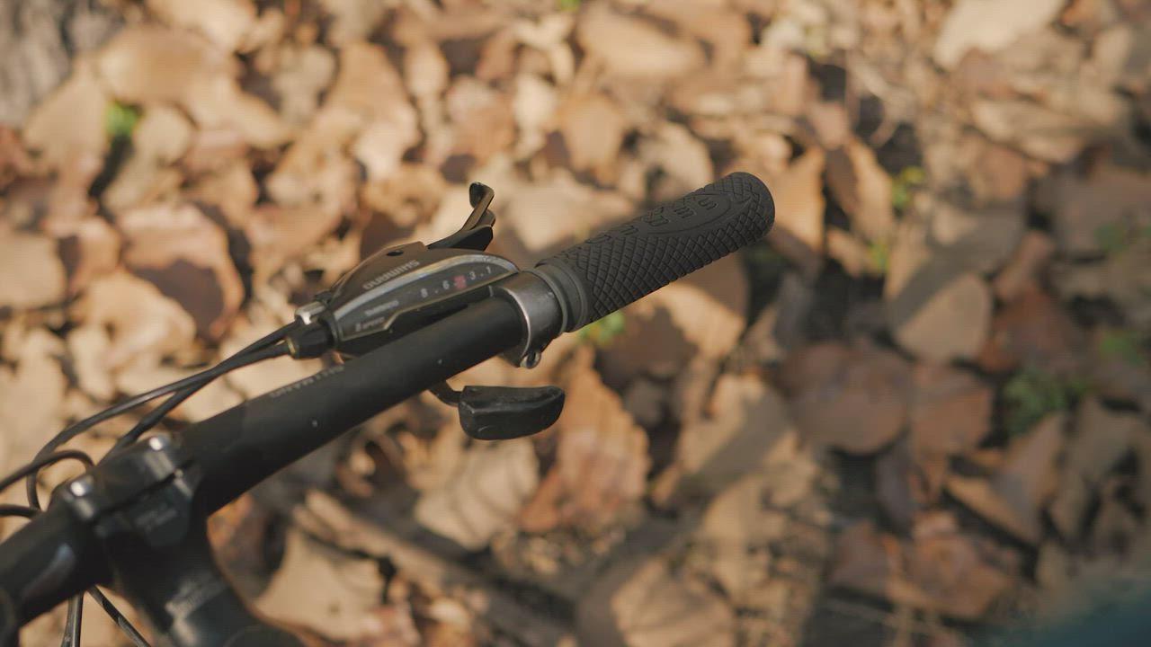 Hands of a cyclist taking the handlebars of his bicycle - Free Stock Video