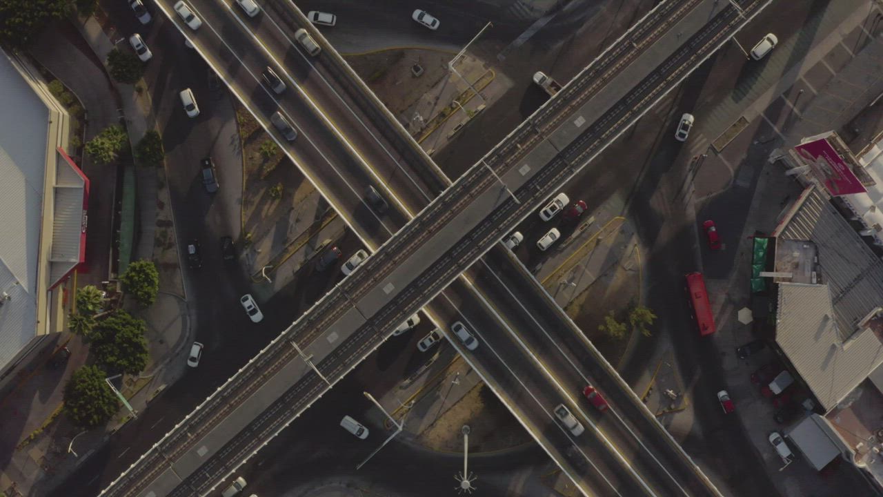 Vehicular movement on the roads at a junction - Free Stock Video