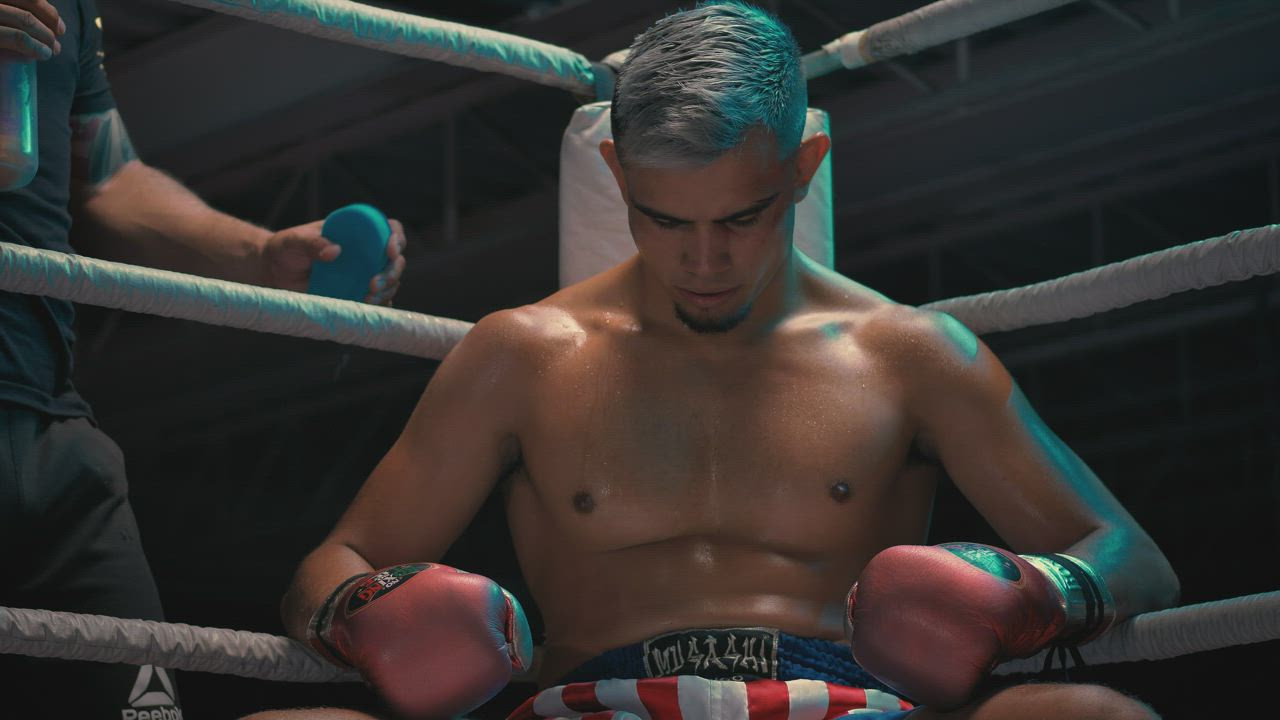 Boxer waiting for his next round - Free Stock Video