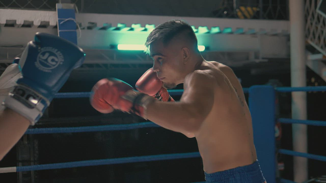 Slow motion video of a boxing fight - Free Stock Video