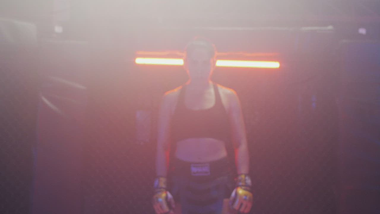 Intimidating face of a martial arts fighter - Free Stock Video