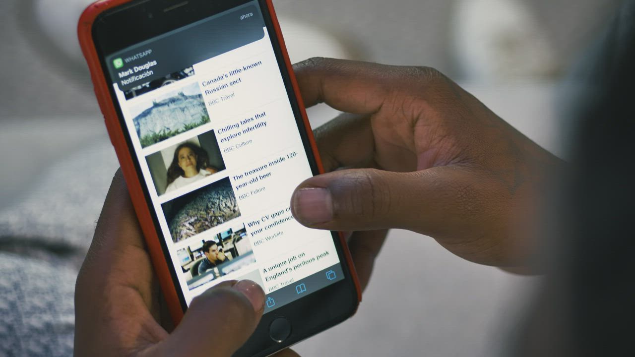 Person answering a message - Free Stock Video