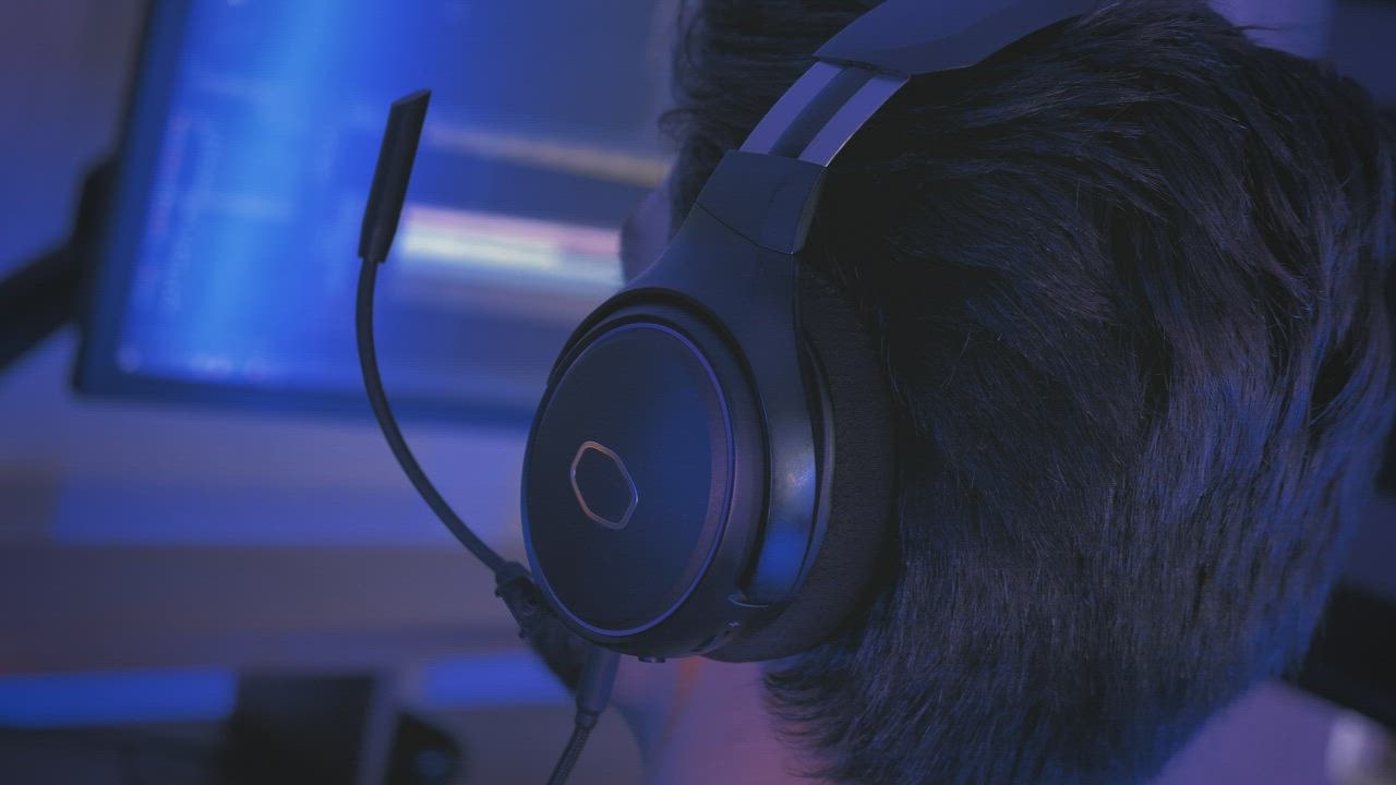 Man editing a video at a workstation - Free Stock Video