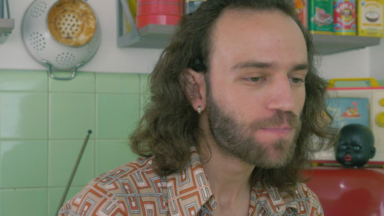 80s man dancing to radio music - Free Stock Video