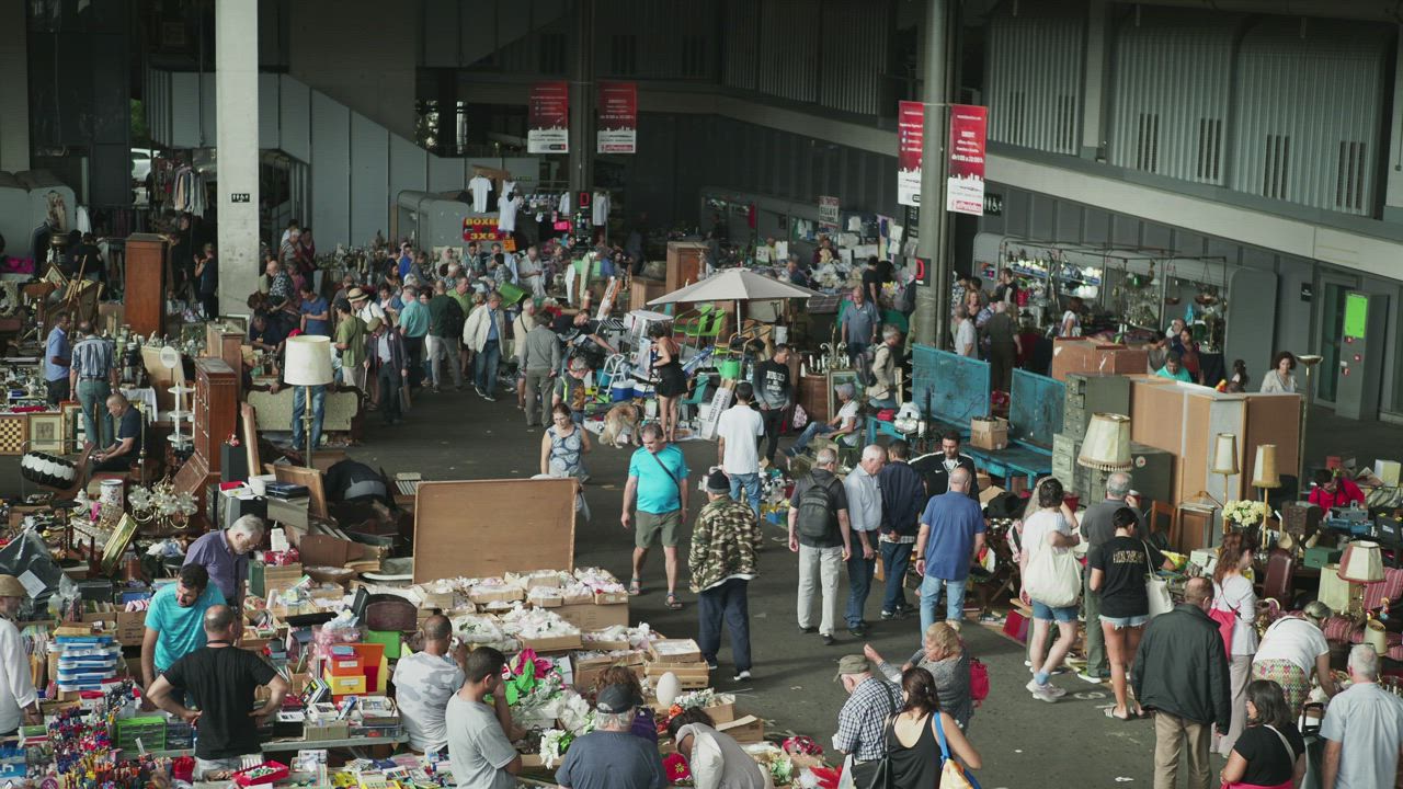 Antiques and second-hand market - Free Stock Video