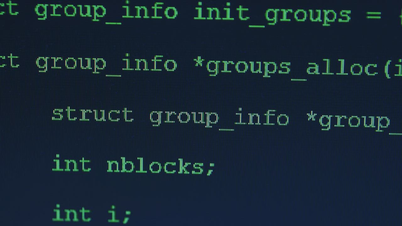 Programming codes close up on a screen - Free Stock Video