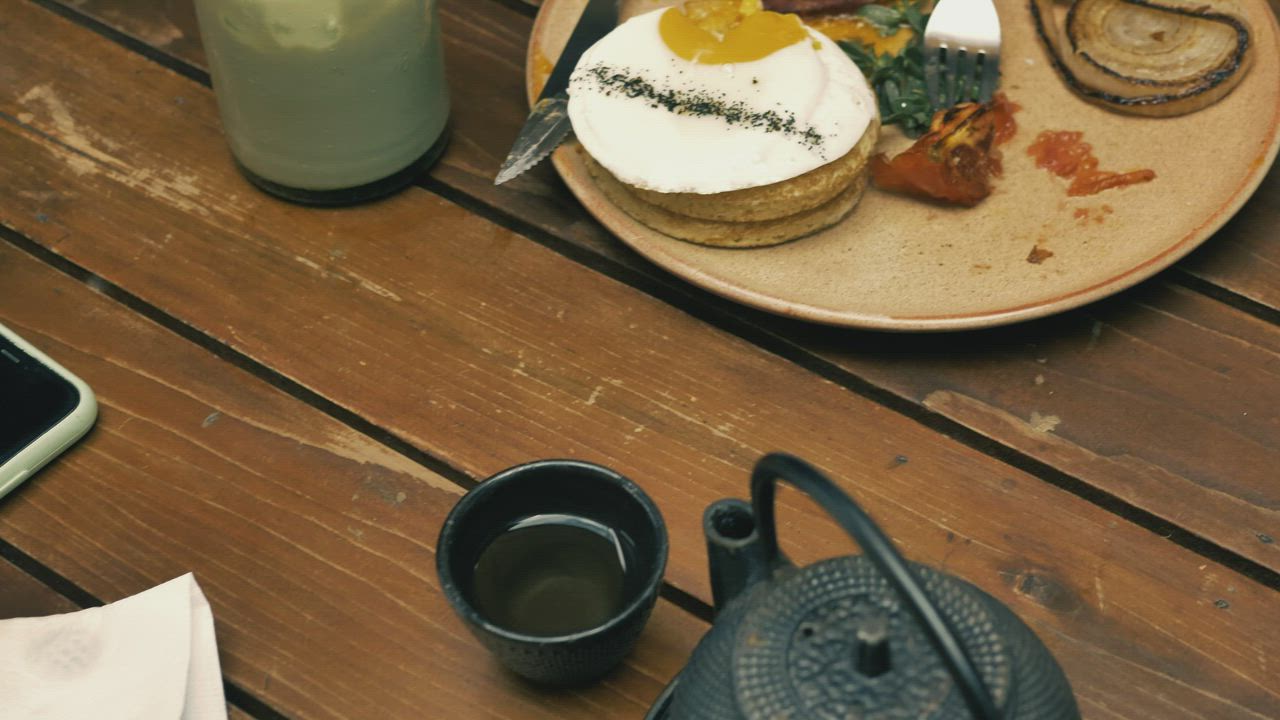 Close-up view of a date table in a restaurant - Free Stock Video