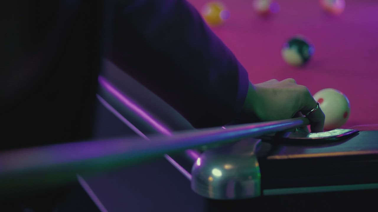 Hands of a man while playing pool - Free Stock Video