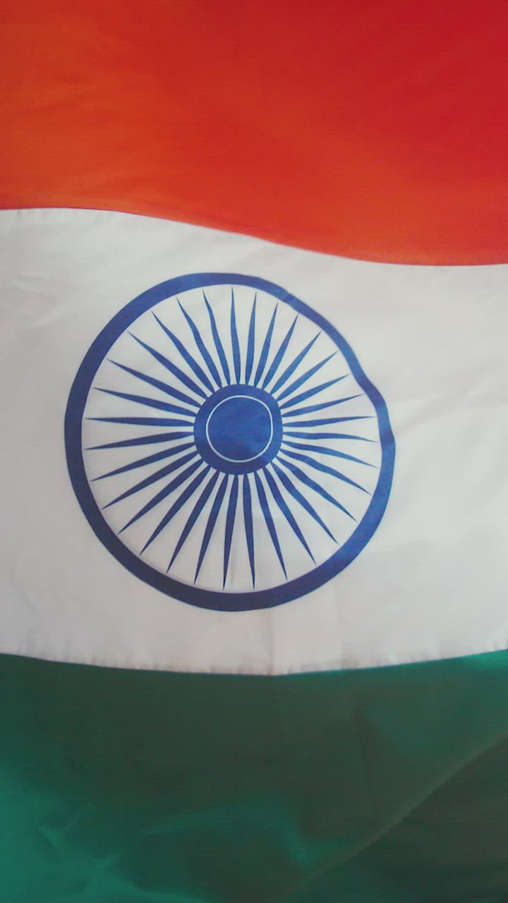 Flag of India waving vertically - Free Stock Video