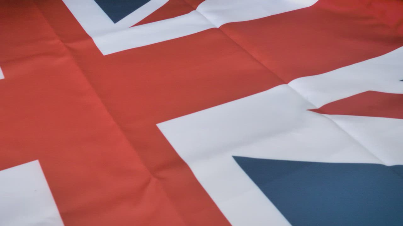 Detailed view of the United Kingdom flag - Free Stock Video