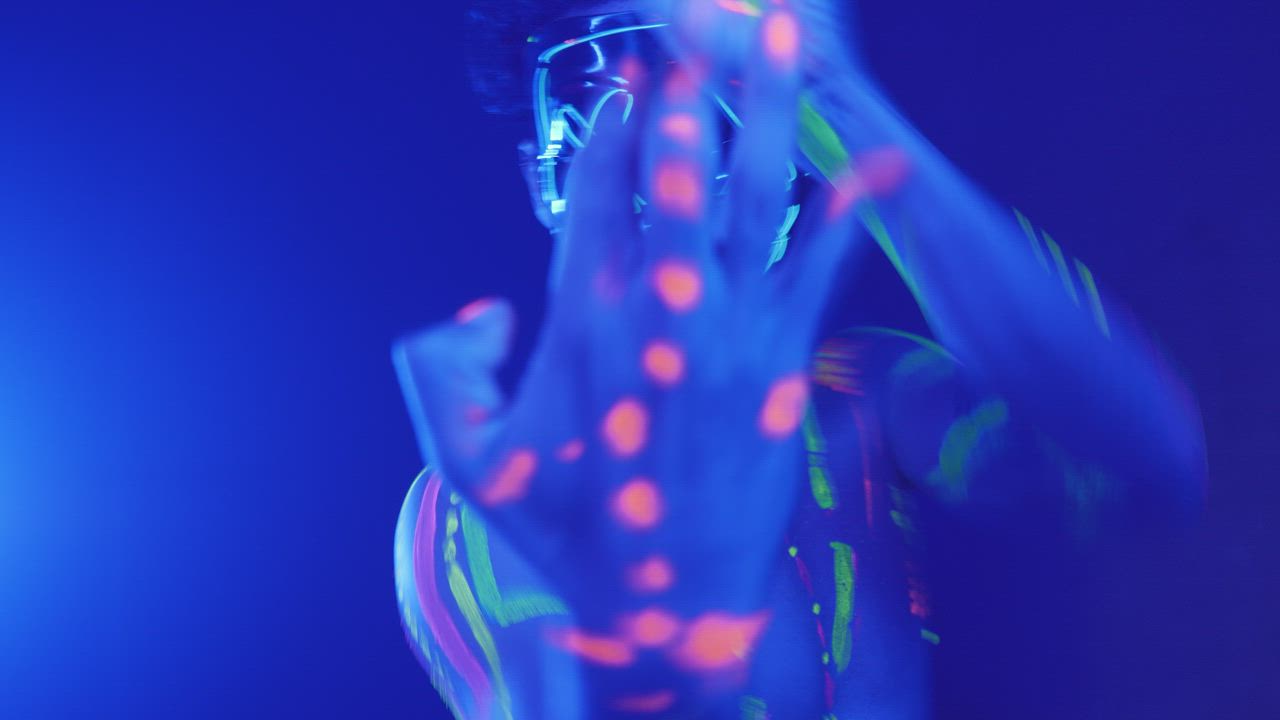 Portrait of a young urban man dancing with a mask - Free Stock Video