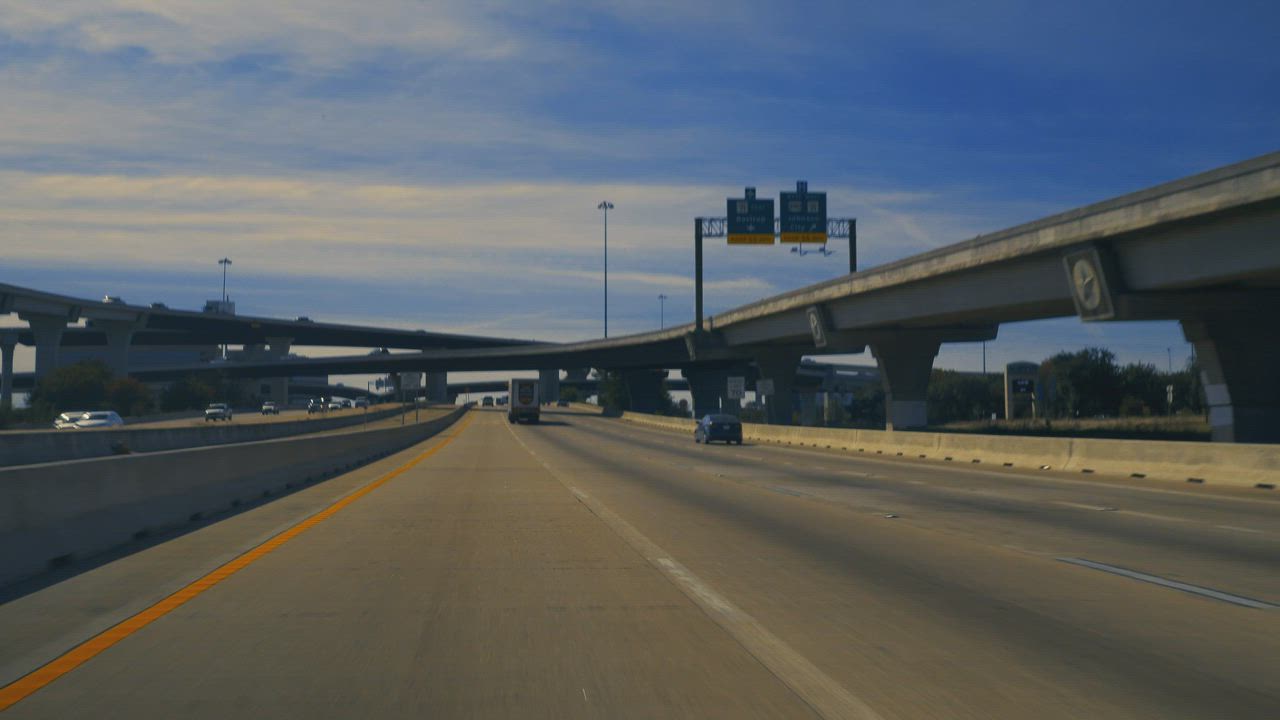 Point of view when driving along a highway - Free Stock Video