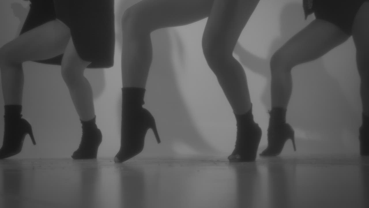 Legs of three girls dancing a choreography - Free Stock Video